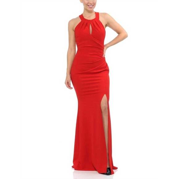 LENOVIA USA | Other | New Lenovia Usa Halter Twist Gown In Red | Poshmark